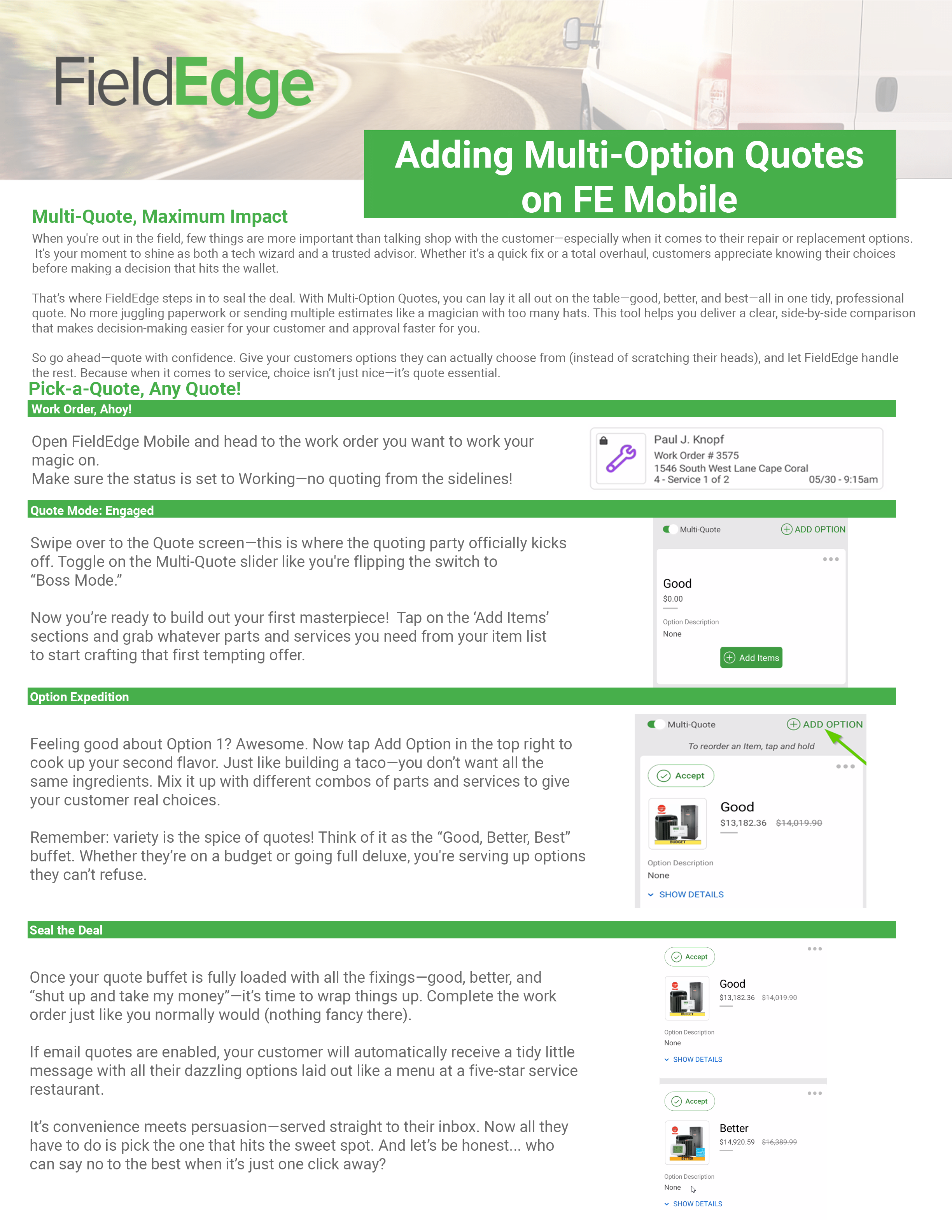 Common FieldEdge Practices (Cheat Sheet)